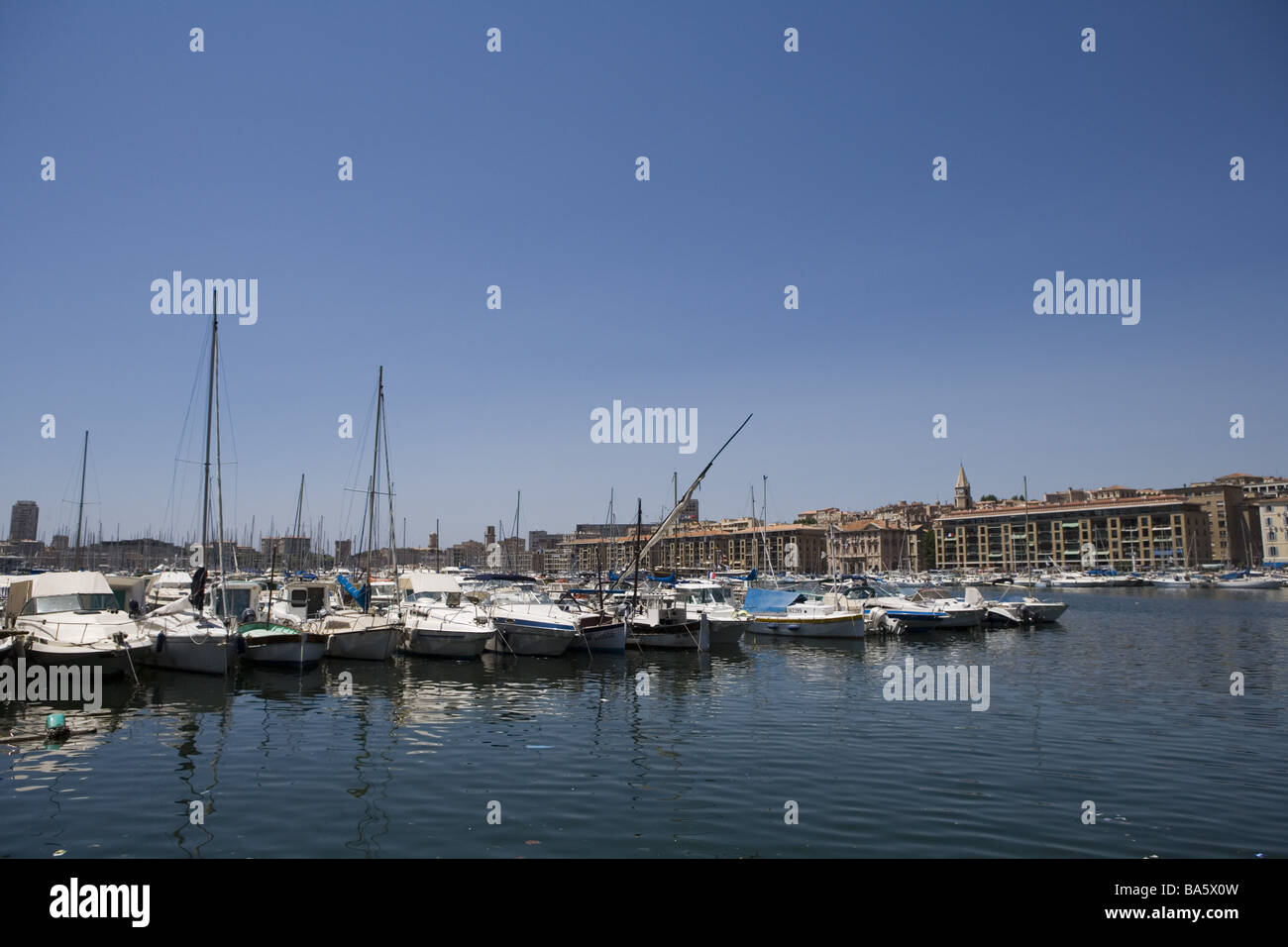 France Provence Marseilles marina South-France port cityscape ...