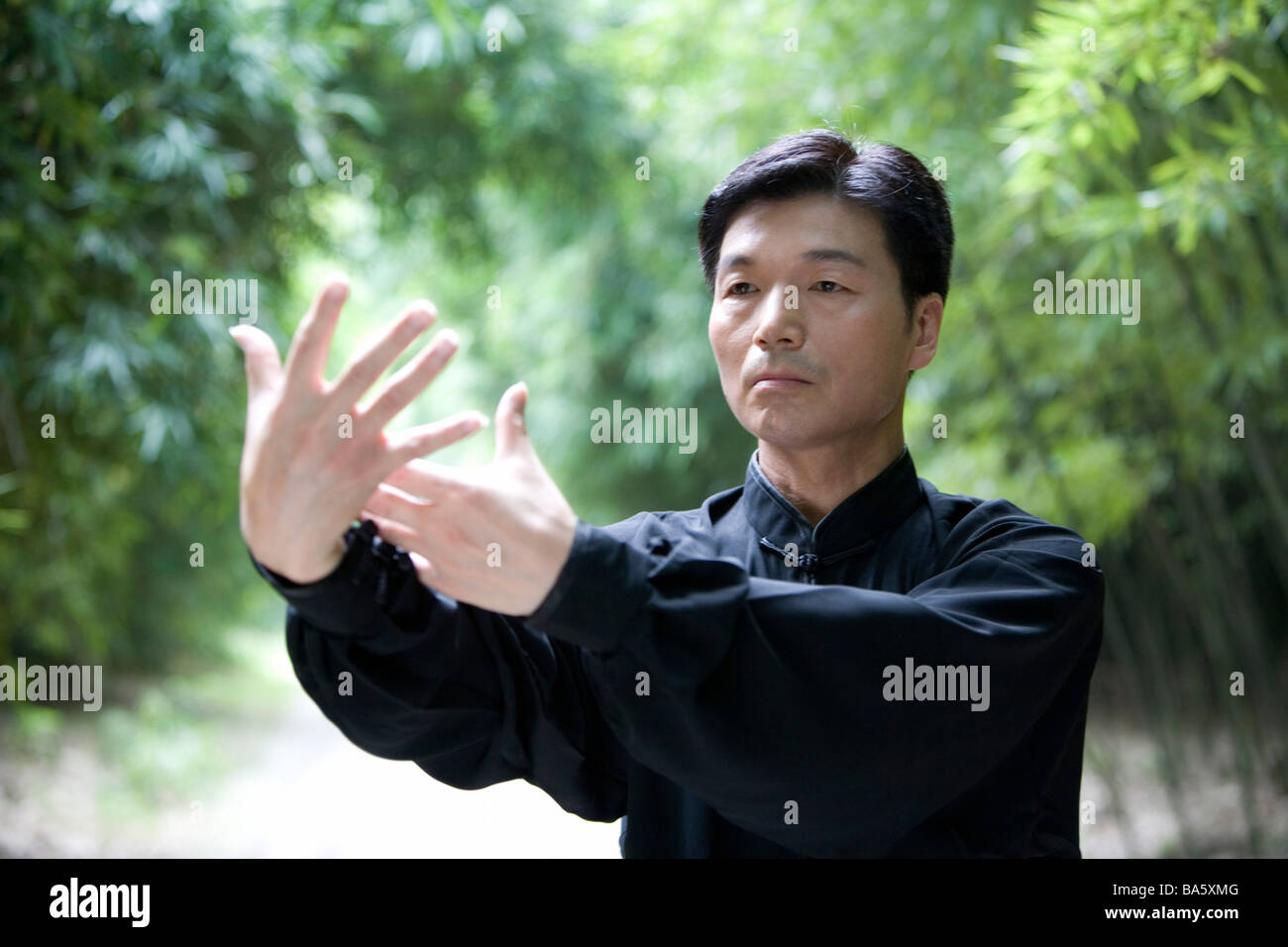 Man doing Tai Chi Outdoors Stock Photo - Alamy
