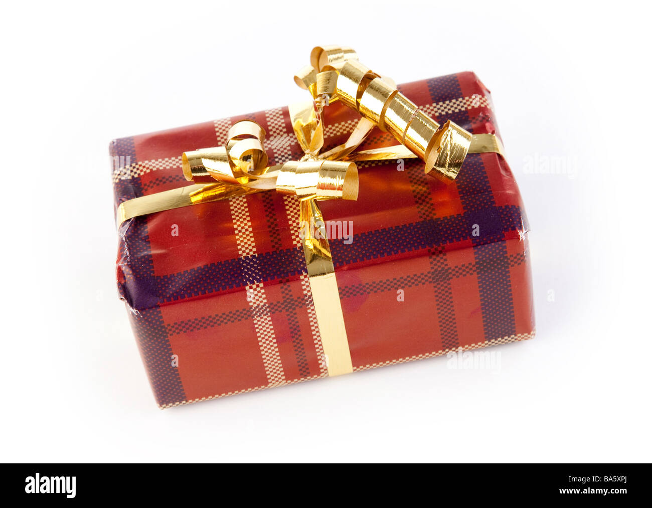 wrapped gift in a box Stock Photo - Alamy