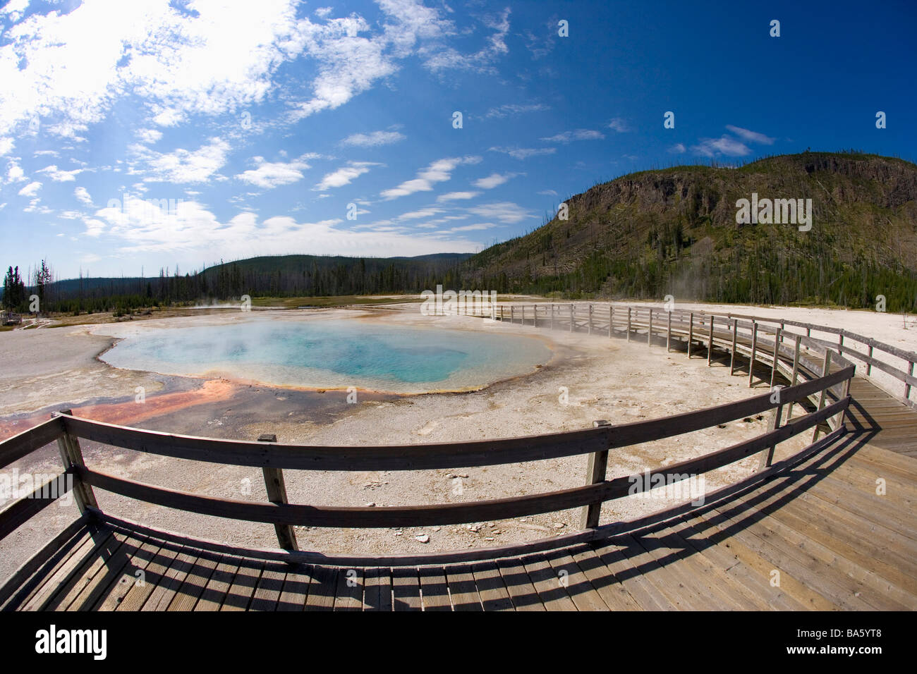 Boardwalk over Black Sand Basin Yellowstone National Park Wyoming USA ...