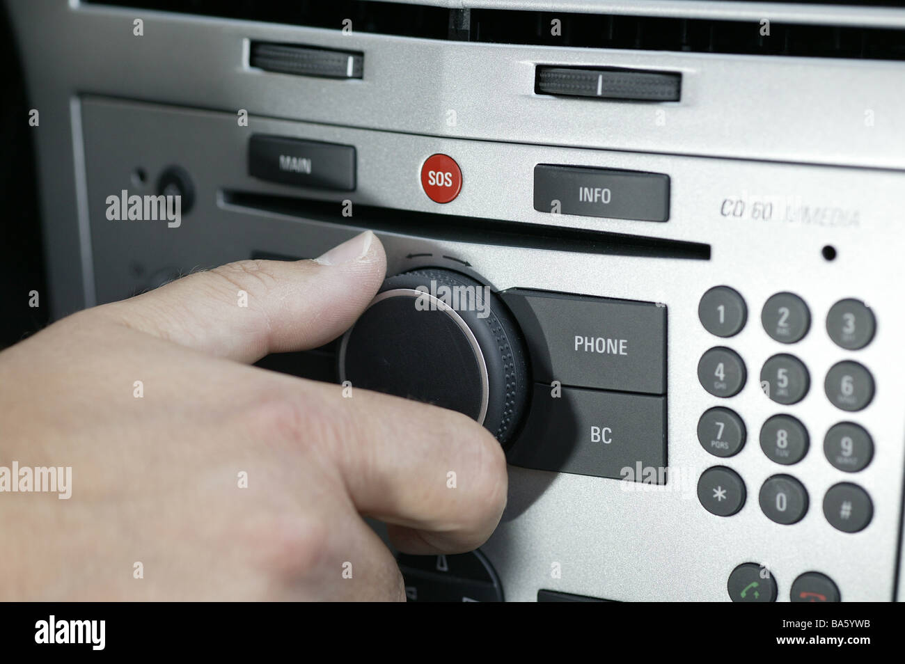 Telephones car indoors navigation hi-fi hand regulator-button detail no ...