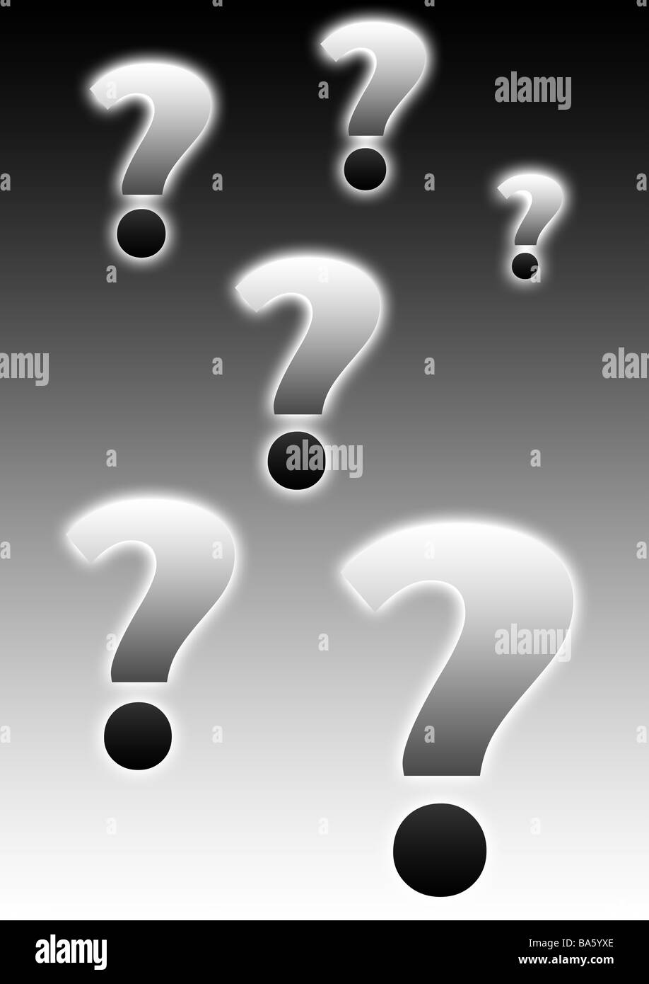 Computer-graphics question marks s/w sentence-oaks symbol question ...