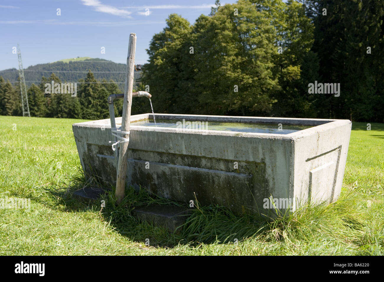 Highland-shaft water-trough stone-trough trough wells Alps Austria ...