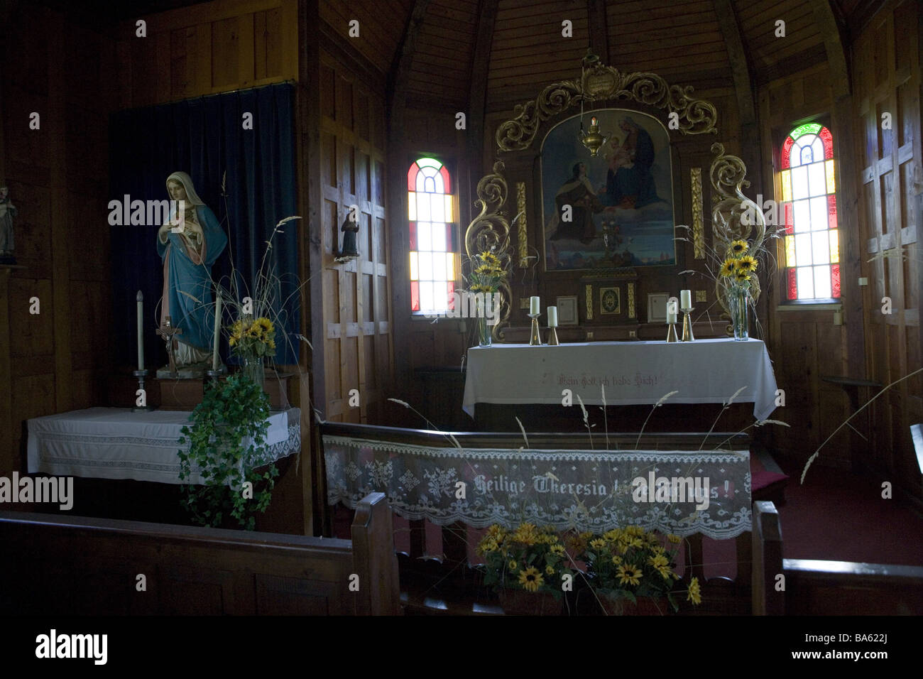 Chapel altar Marie-statue interior church religious Christian Maria ...