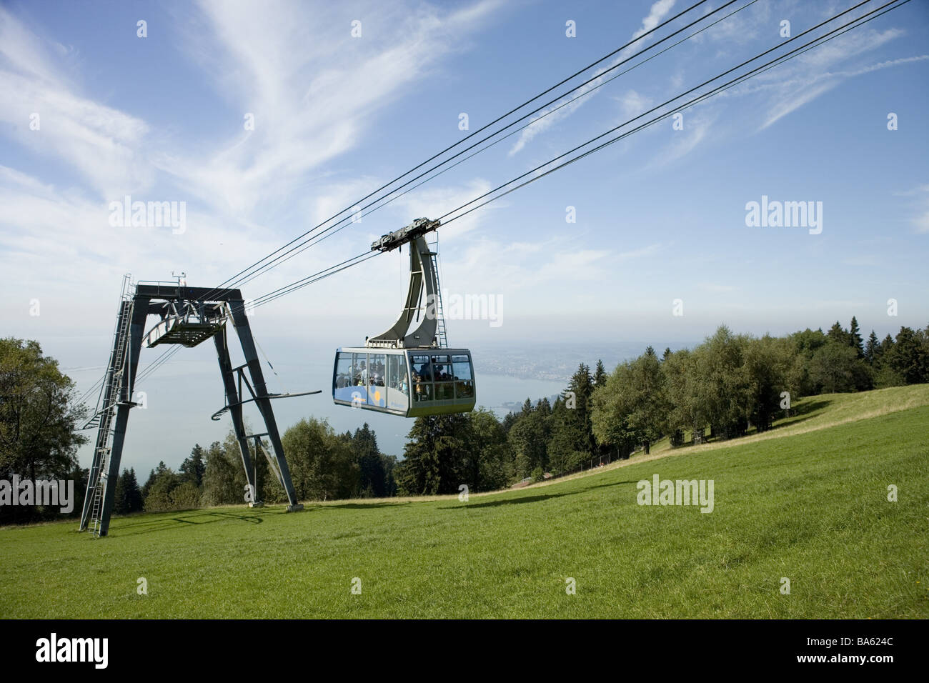 Austria Vorarlberg Bregenz deposits mountain-track Pfänderbahn cable ...