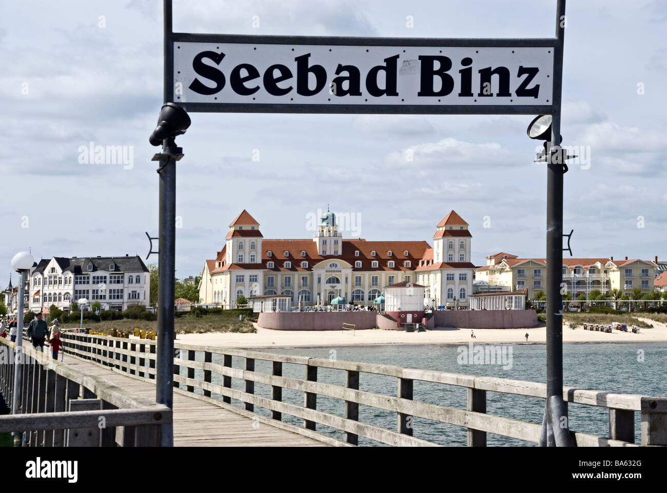 Germany island reprimands Binz sea-bridge "place-sign" gaze beach cure ...