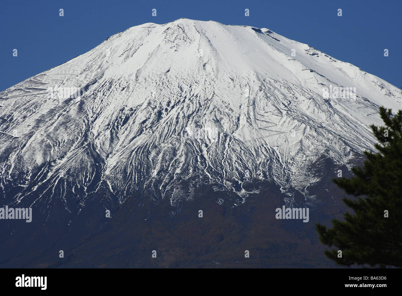 Snow Capped Mount Fuji Stock Photo - Alamy
