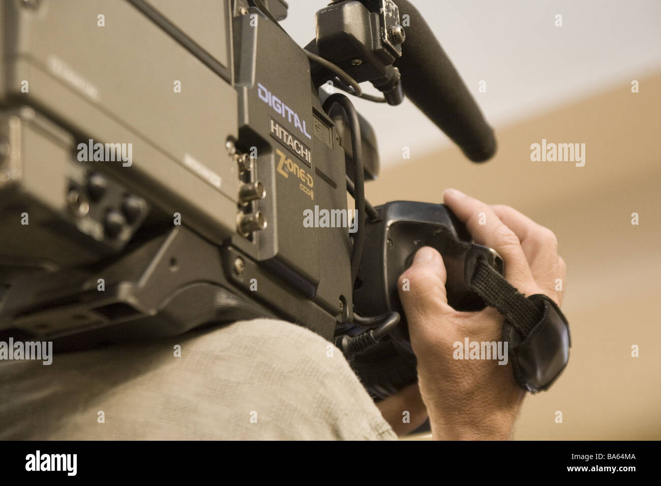Television-production cameraman detail people man television camera ...
