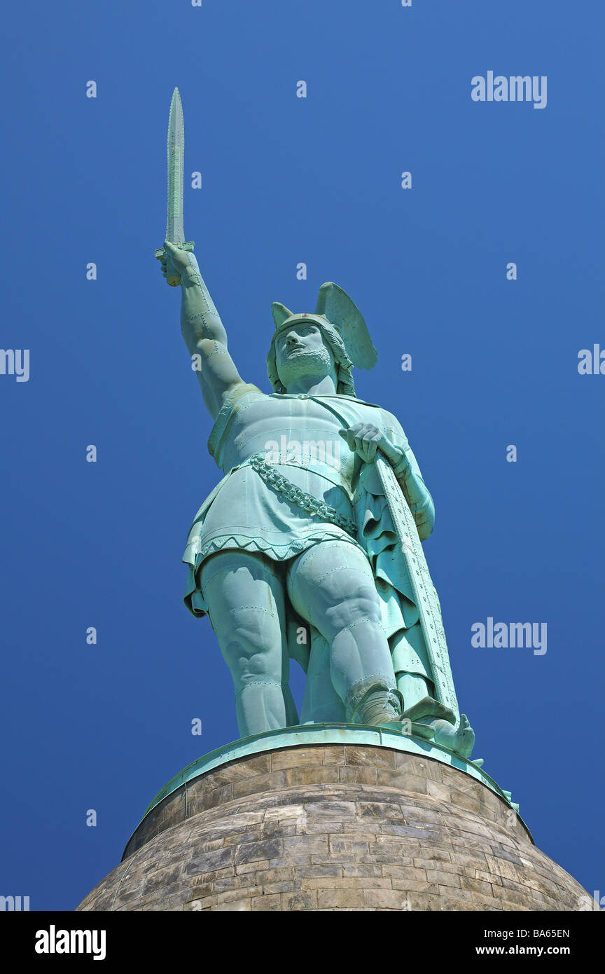 Germany North Rhine-Westphalia Detmold Hermann-monument detail from ...
