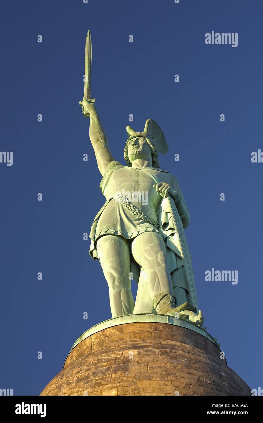 Germany North Rhine-Westphalia Detmold Hermann-monument detail from ...