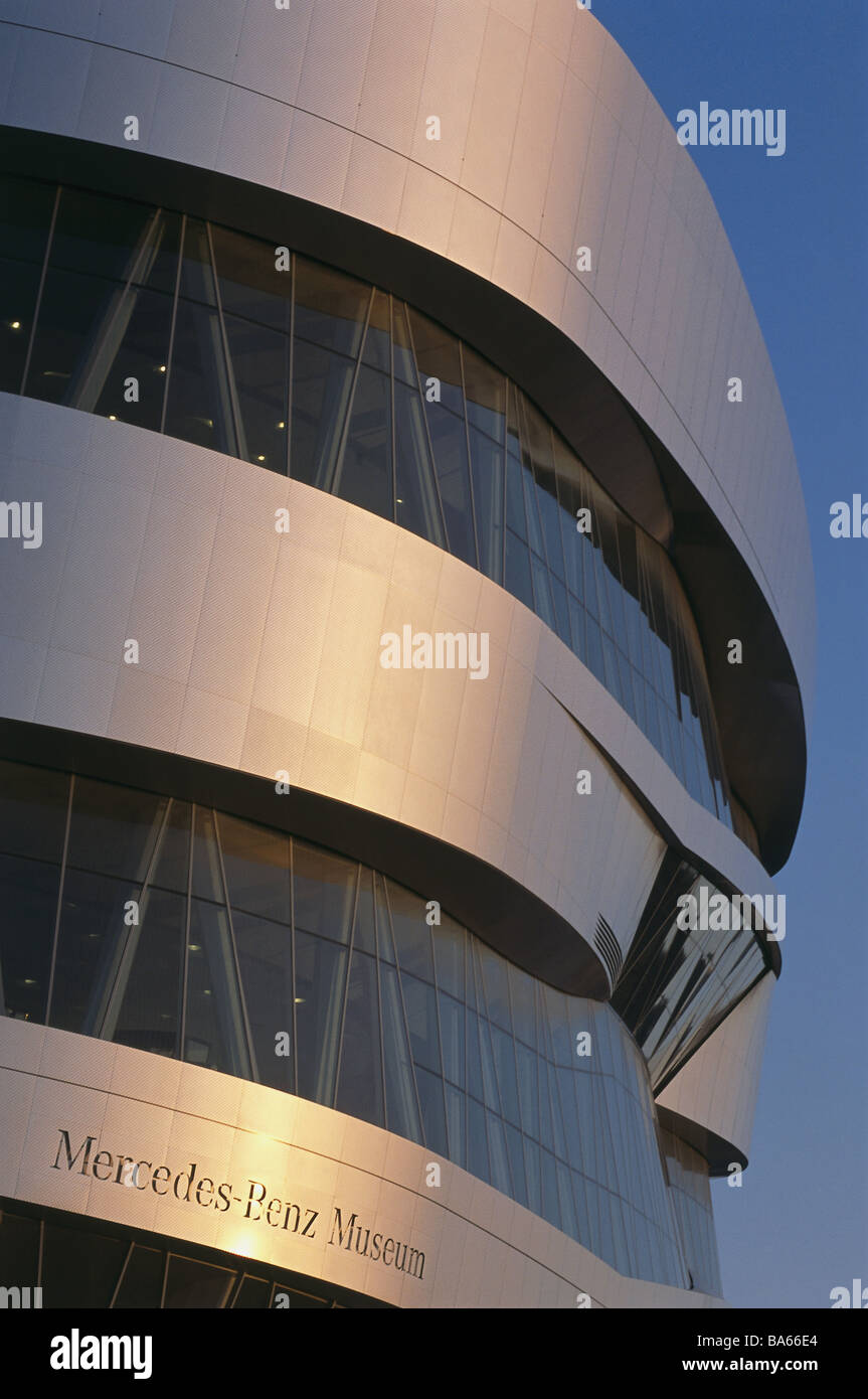 Germany Baden-Württemberg Stuttgart Mercedes-Benz museum facade detail ...