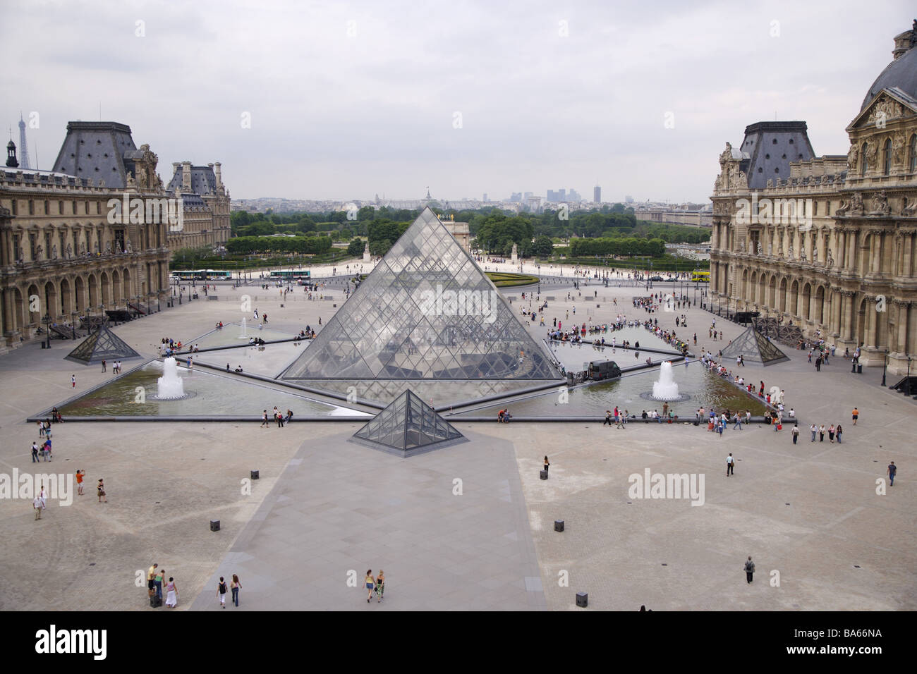 Louvre museum and Louvre pyramid Paris elevated view Stock Photo - Alamy