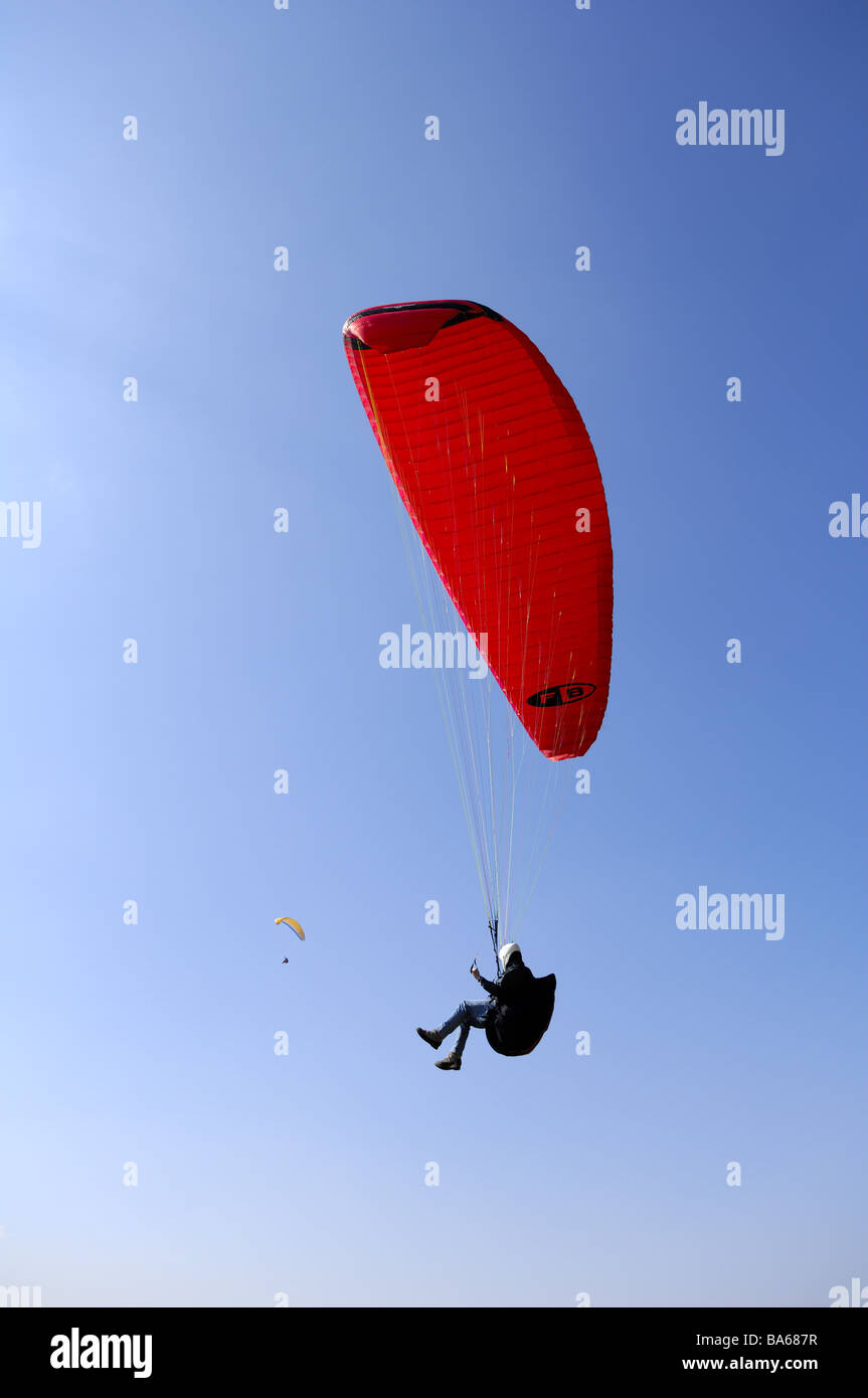 Heavens blue Paraglider from below athletes Paragliden Paragliding ...