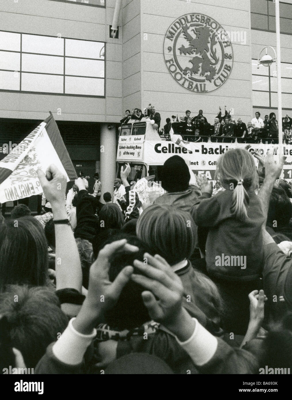 The Middlesbrough team bus arrives at the Riverside Stadium without ...