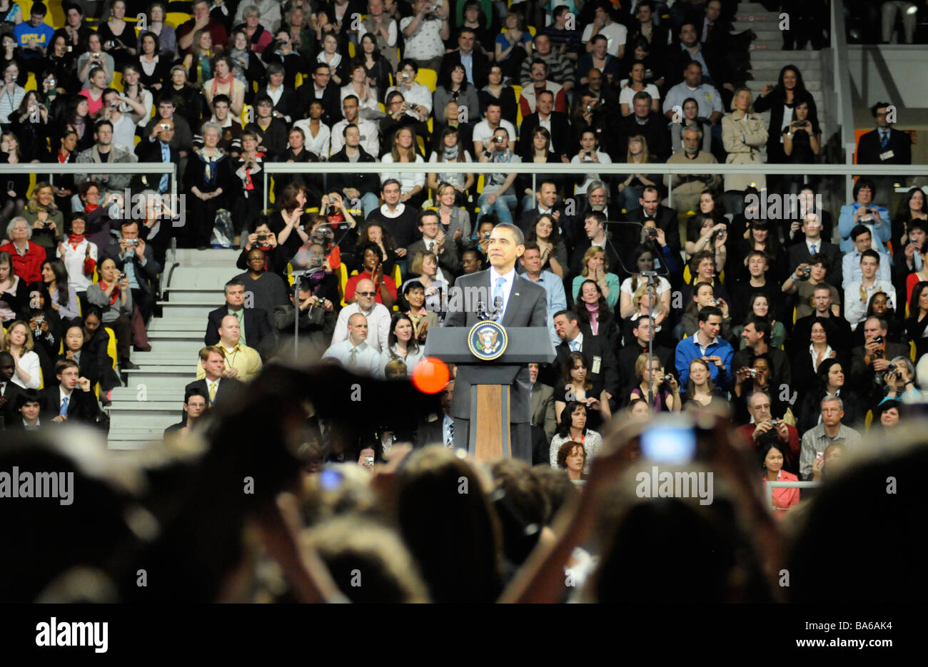 US president Barack Obama talking during a conference organised at the ...