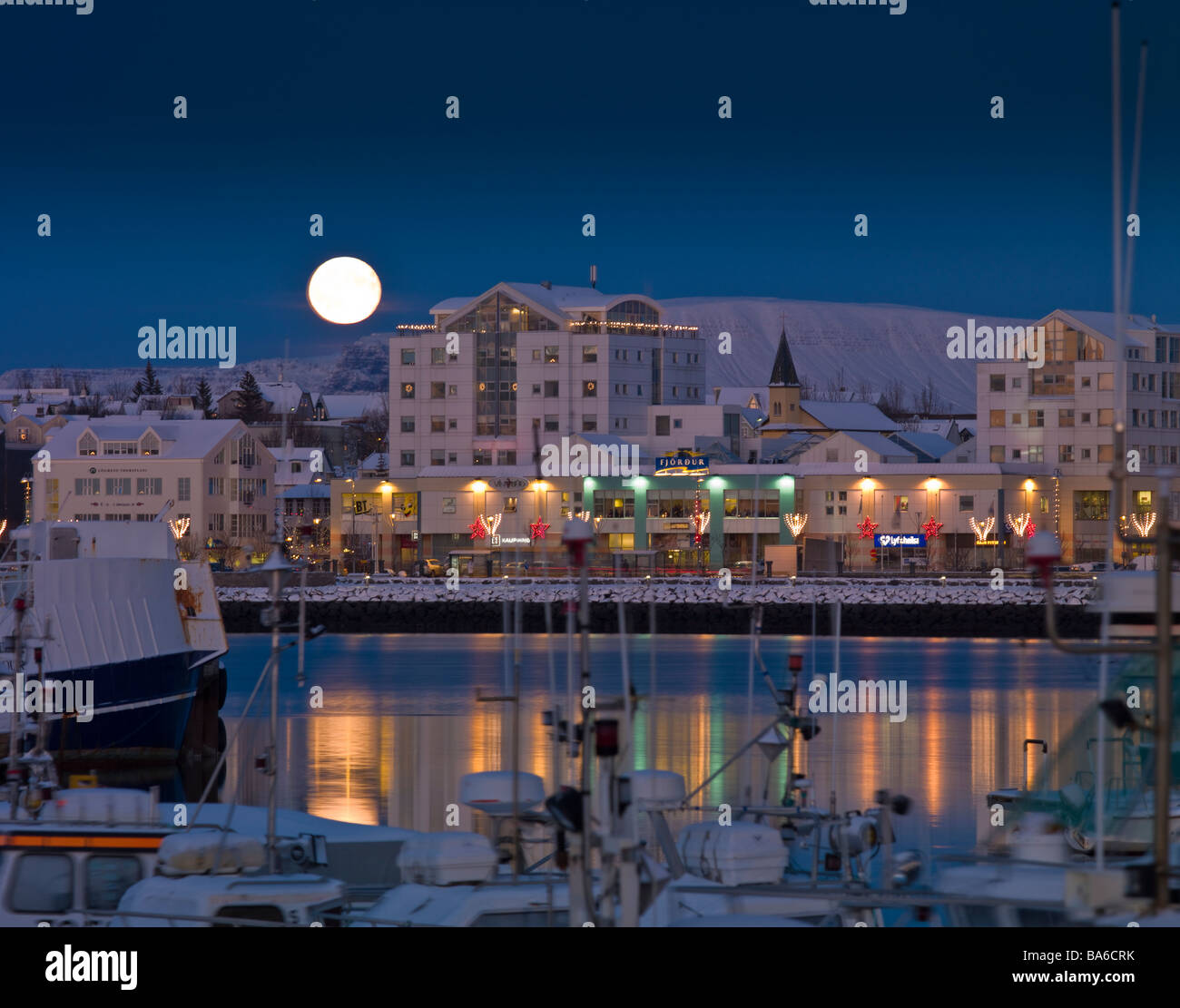 Hafnarfjordur skyline, suburb of Reykjavik, Iceland Stock Photo - Alamy