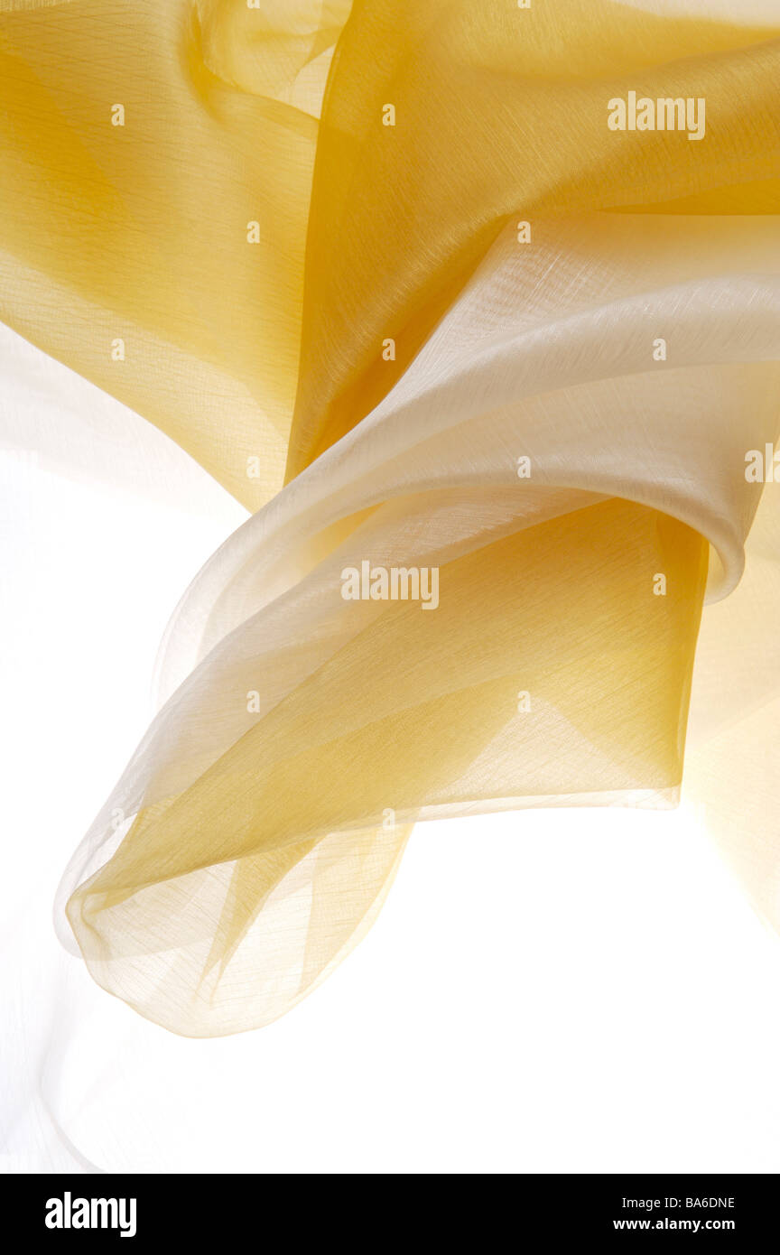 Sheer white and yellow fabric Stock Photo - Alamy
