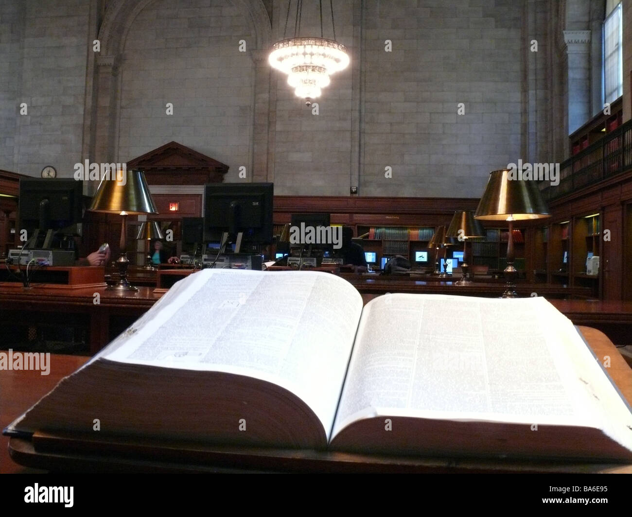 USA New York city New York Public Library indoors book big thickly hit ...