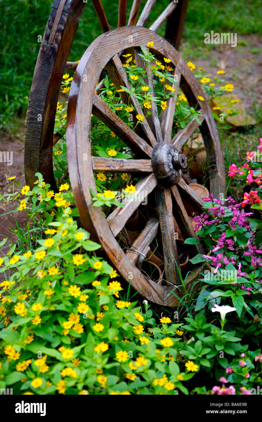 Garden with wheels close up Stock Photo - Alamy