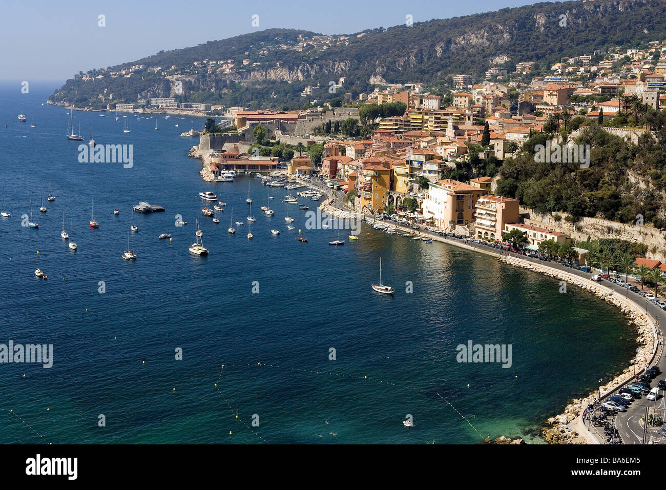 France Cote d'Azur Villefranche sur Mer city-overview harbor South ...