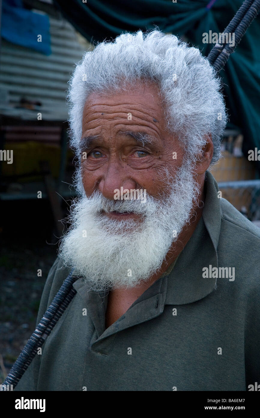 Maori Eel Catcher Banks Peninsula New Zealand Stock Photo - Alamy