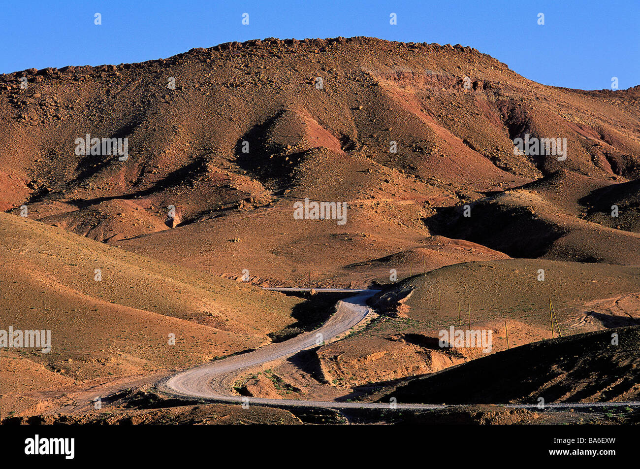Morocco, High Atlas, Dades Valley, track leading to the Valley of Roses ...