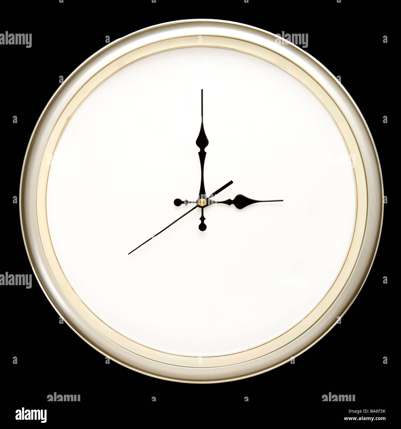 Clock front view Stock Photo - Alamy