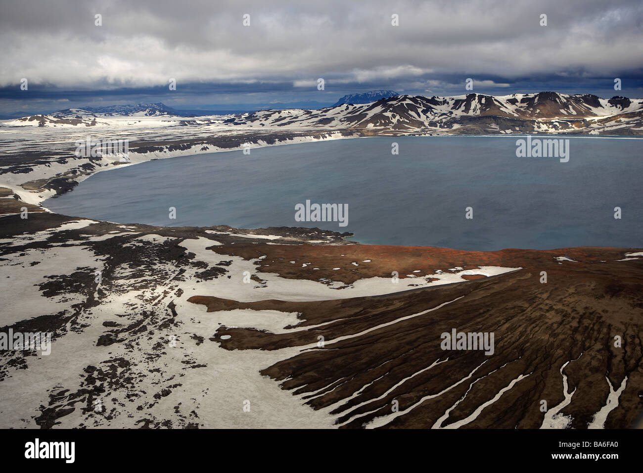 Askja, stratovolcano located in remote part of the central highlands of ...