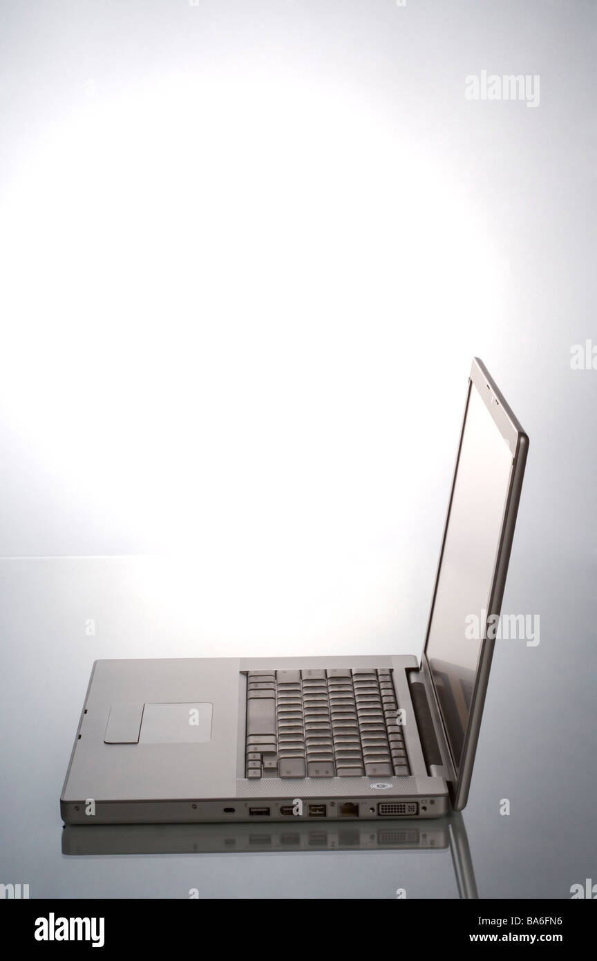 Close up of flat screen computer side view Stock Photo - Alamy