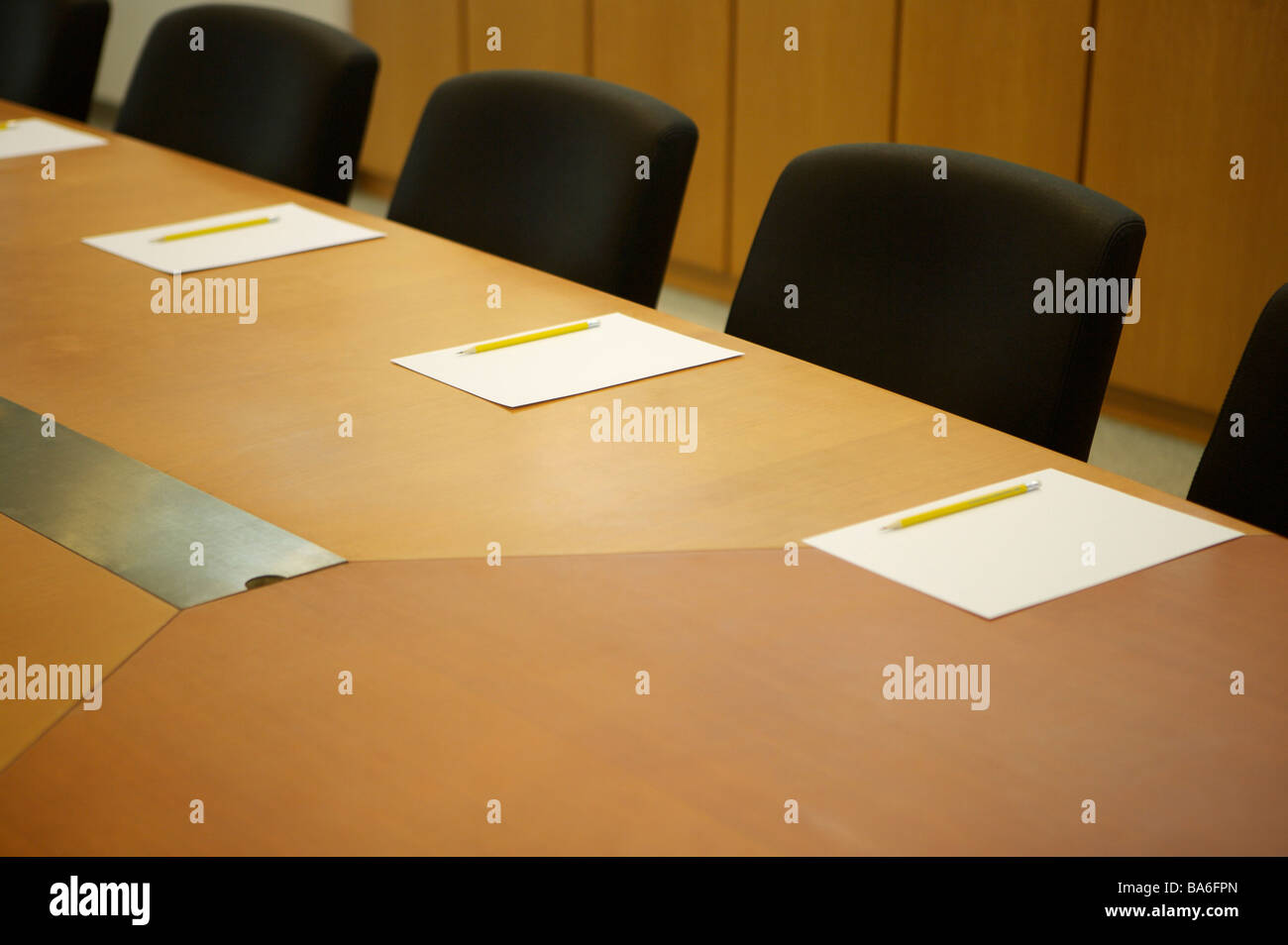 A empty conference room with chair and paper Stock Photo - Alamy