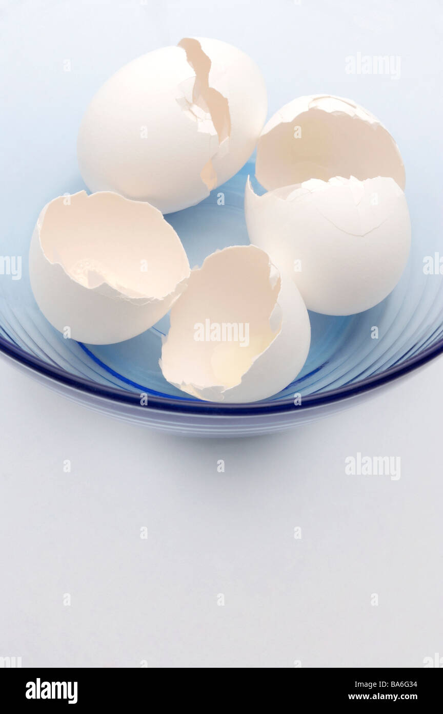 Empty egg shells on bowl Stock Photo - Alamy