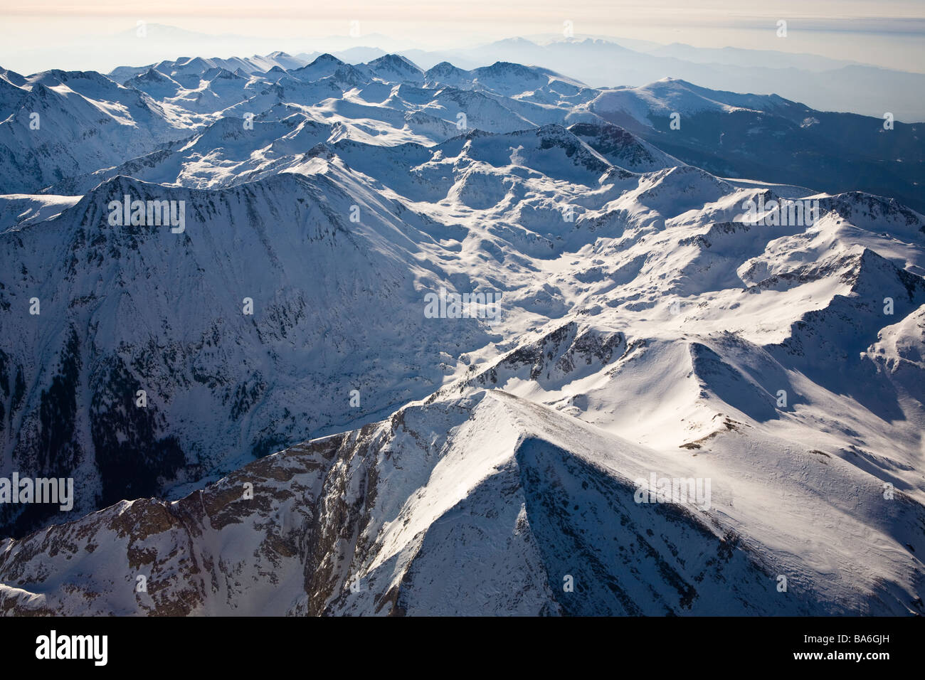 Pirin mountain National park, aerial view of Bunderishki Circus, Vihren ...
