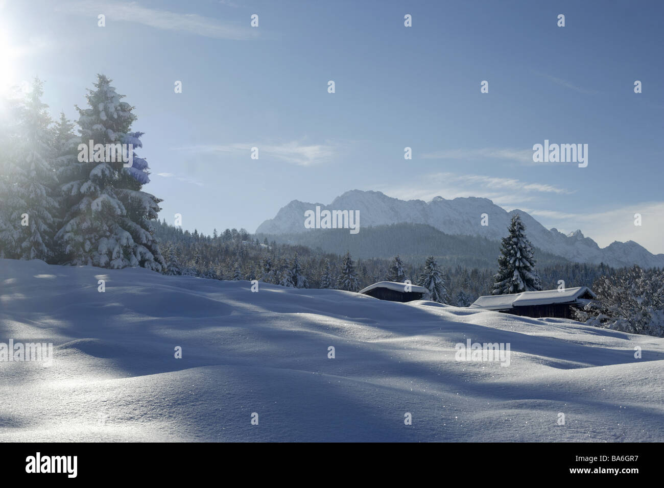 Germany Bavaria highland-shaft weather-stone-mountains hills meadows ...