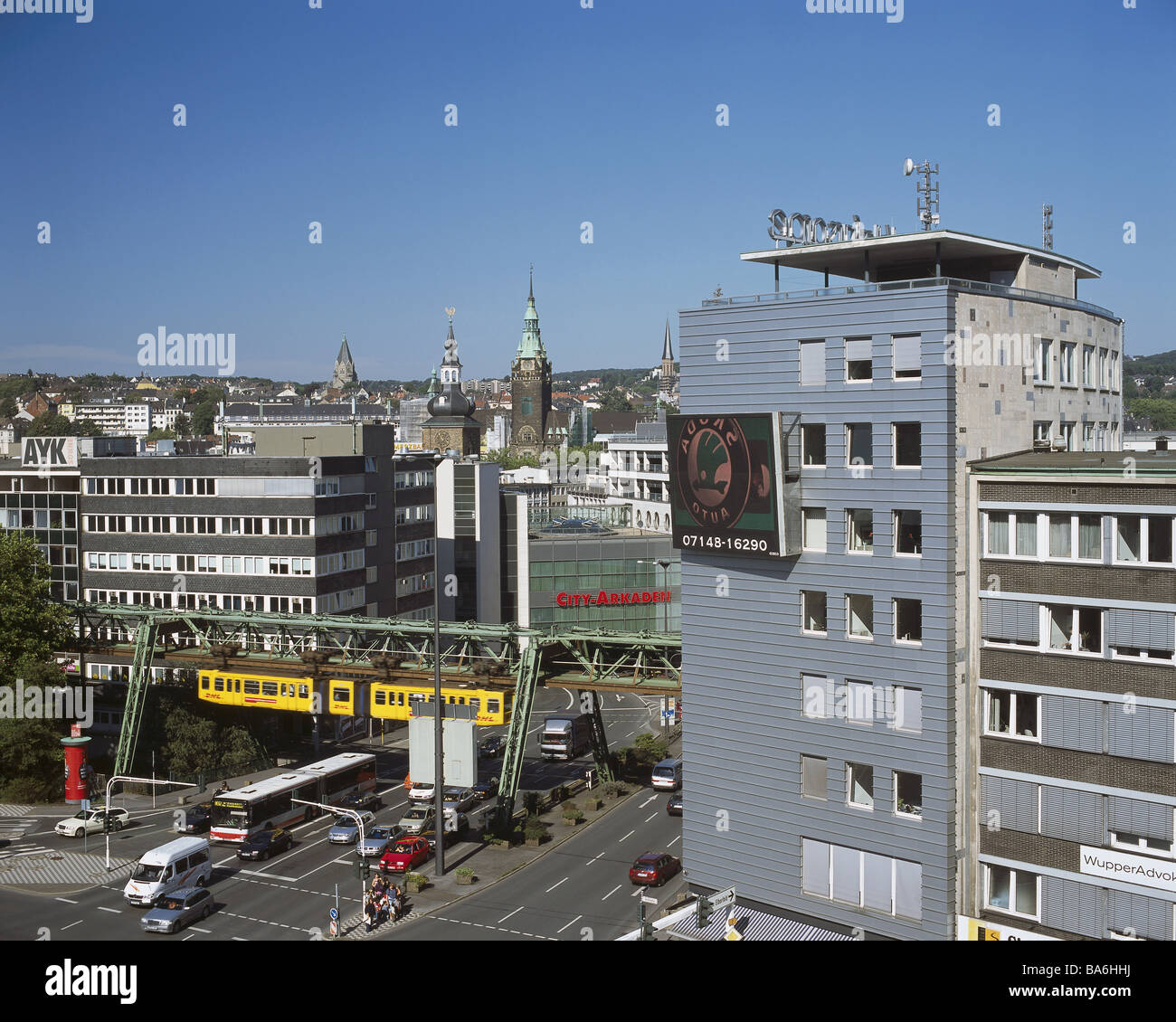 Germany North Rhine-Westphalia Wuppertal Elberfeld Schwebebahn ...