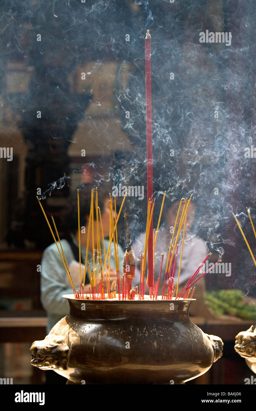 Incense burning at the Quan Am Pagoda a famous Chinese temple in the ...