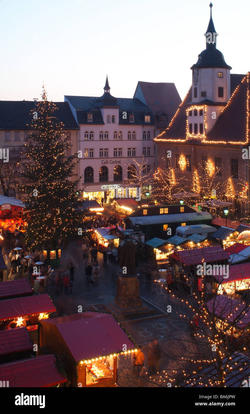 Germany Thuringia Jena Christmas-market twilight series city city ...