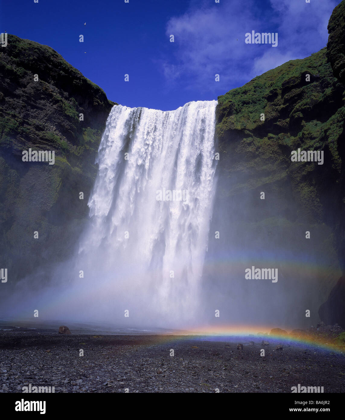 Skogafoss waterfall, South Coast, Iceland Stock Photo - Alamy