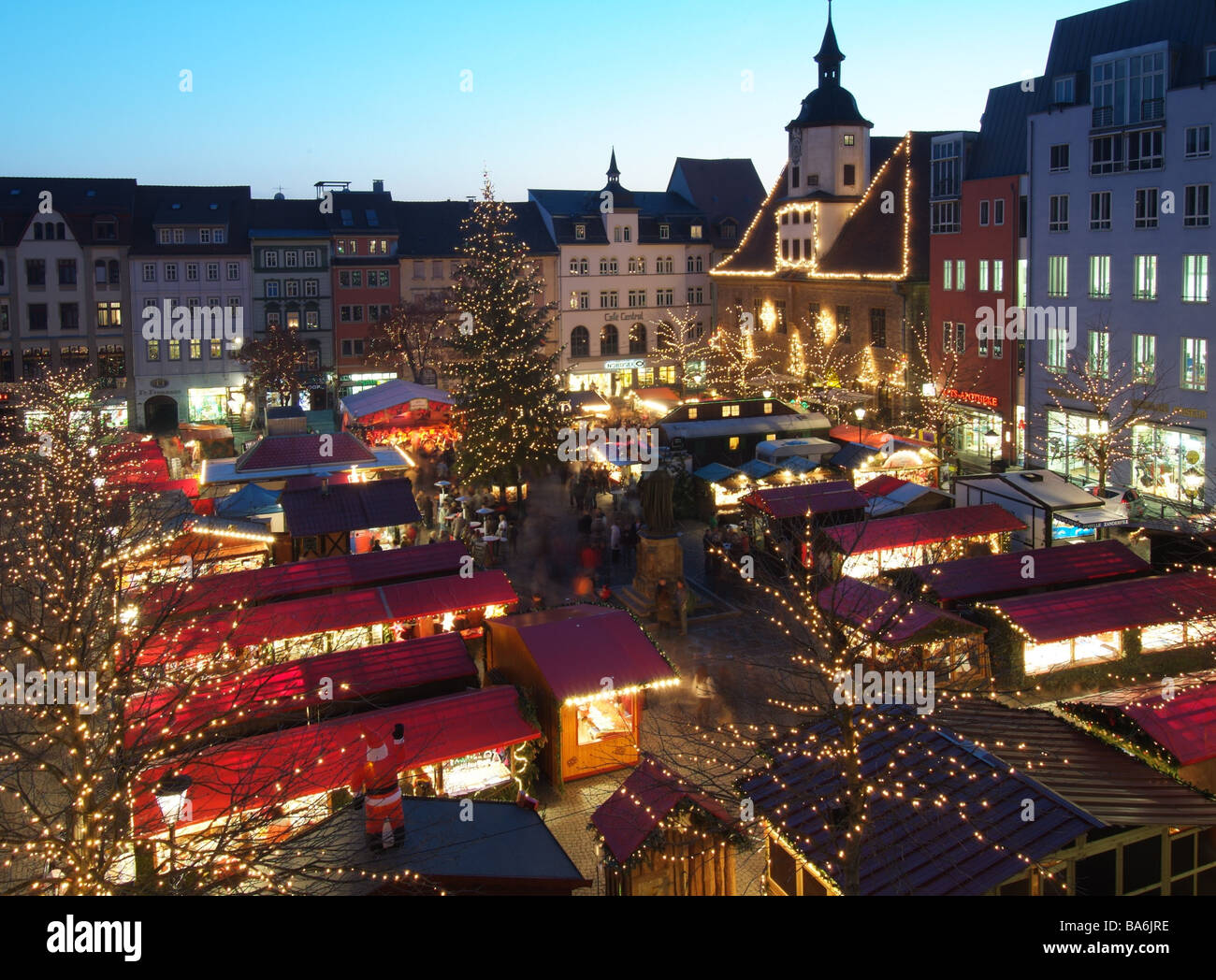 Germany Thuringia Jena Christmas-market twilight series city city ...