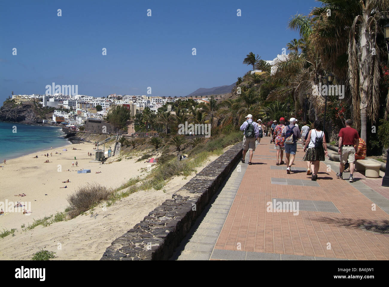 Spain Canaries island Fuerteventura Jandia Playa Morro Jable promenade ...