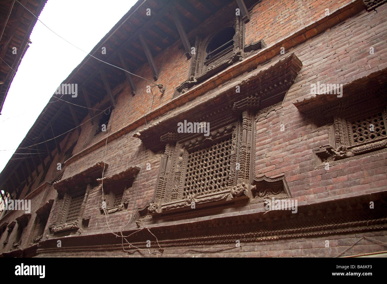 Street scene, traditional buildings, temples in Kathmandu, Nepal Stock ...