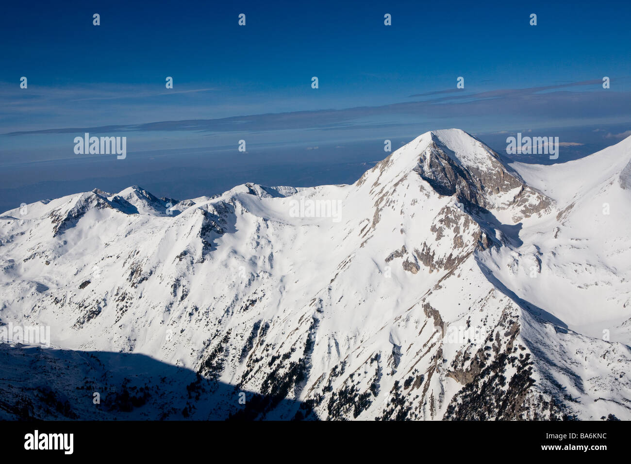 Pirin mountain National park, aerial view of Vihren Peak, Balkans ...