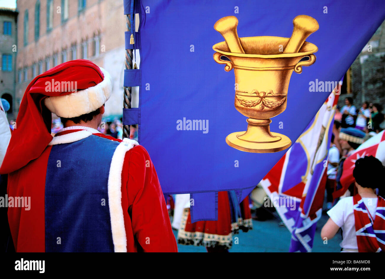 Italy, Tuscany, Siena, parade with traditional outfit for the Palio ...
