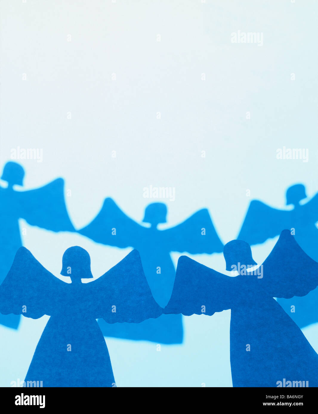 Garland silhouette angels blue series paper-garland paper-chain figures ...