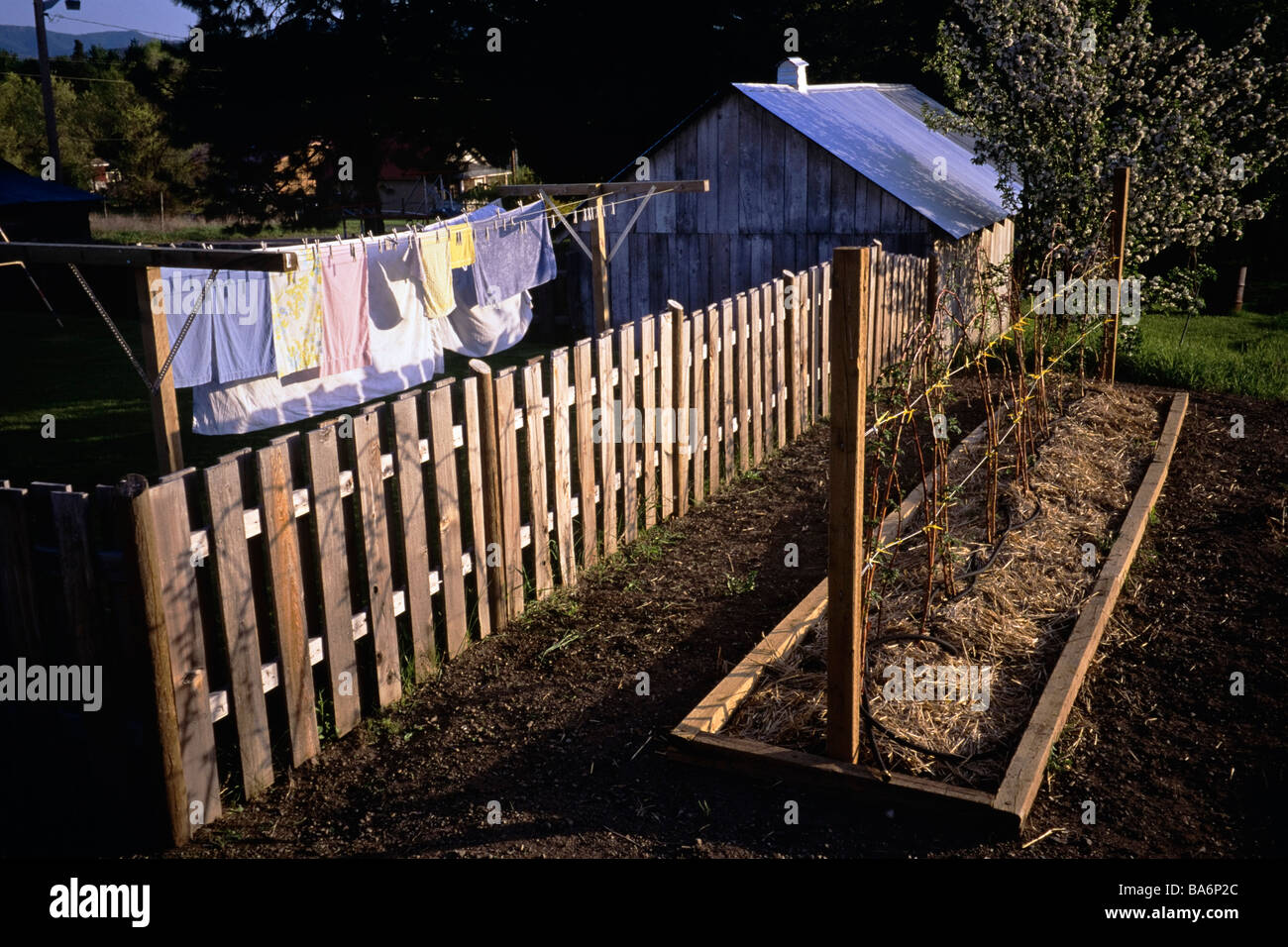 Country clothes line Stock Photo - Alamy