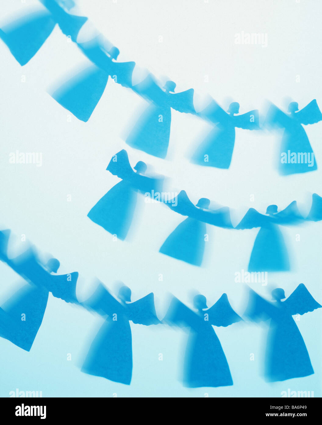 Garland silhouette angels blue fuzziness paper-garland paper-chain ...