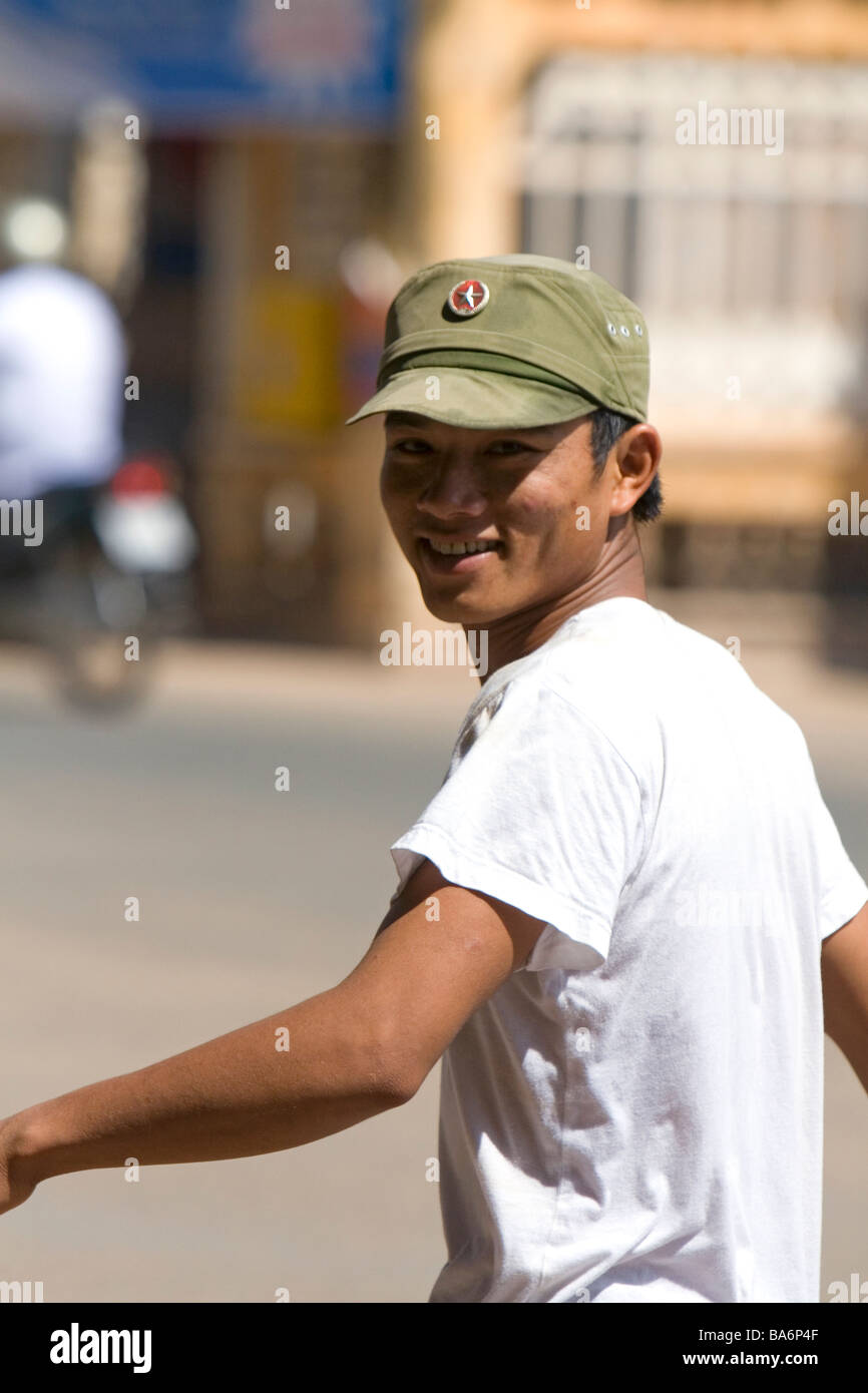 Vietnamese soldier at the Cao Dai Tay Ninh Holy See in Tay Ninh Vietnam ...