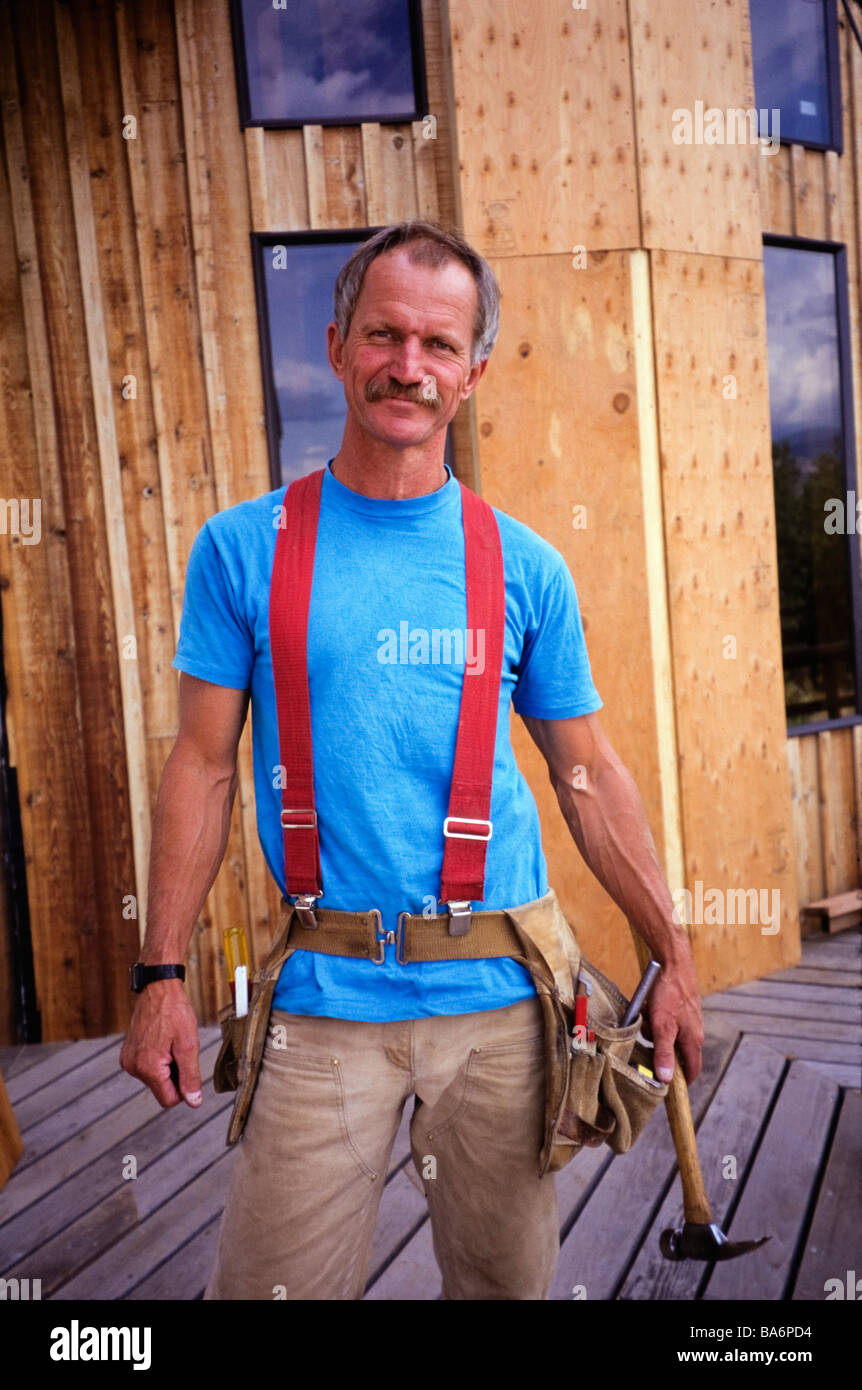 carpenter with tools Stock Photo - Alamy