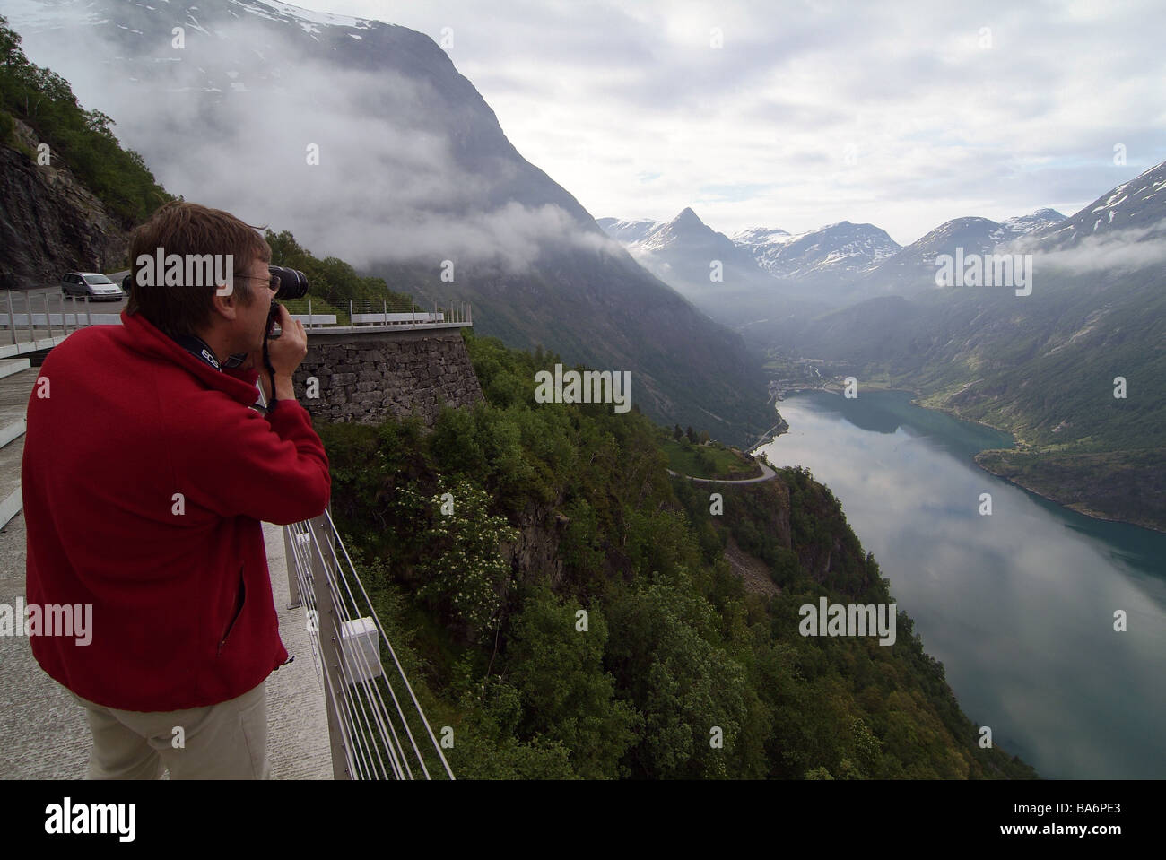 Photograph Norway More og Romsdal Geirangerfjord tourist overlook ...