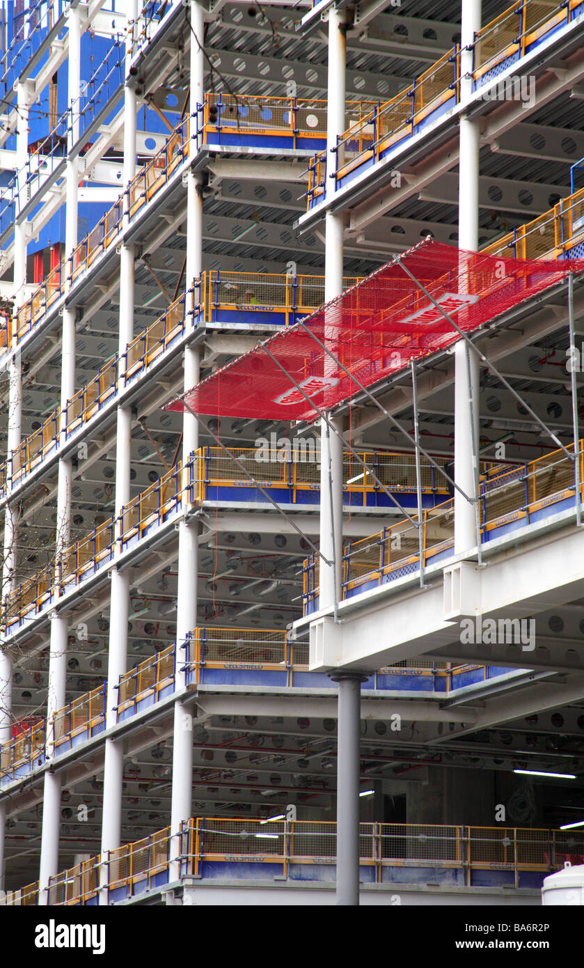 scaffold build safety health barriers net construction Stock Photo - Alamy