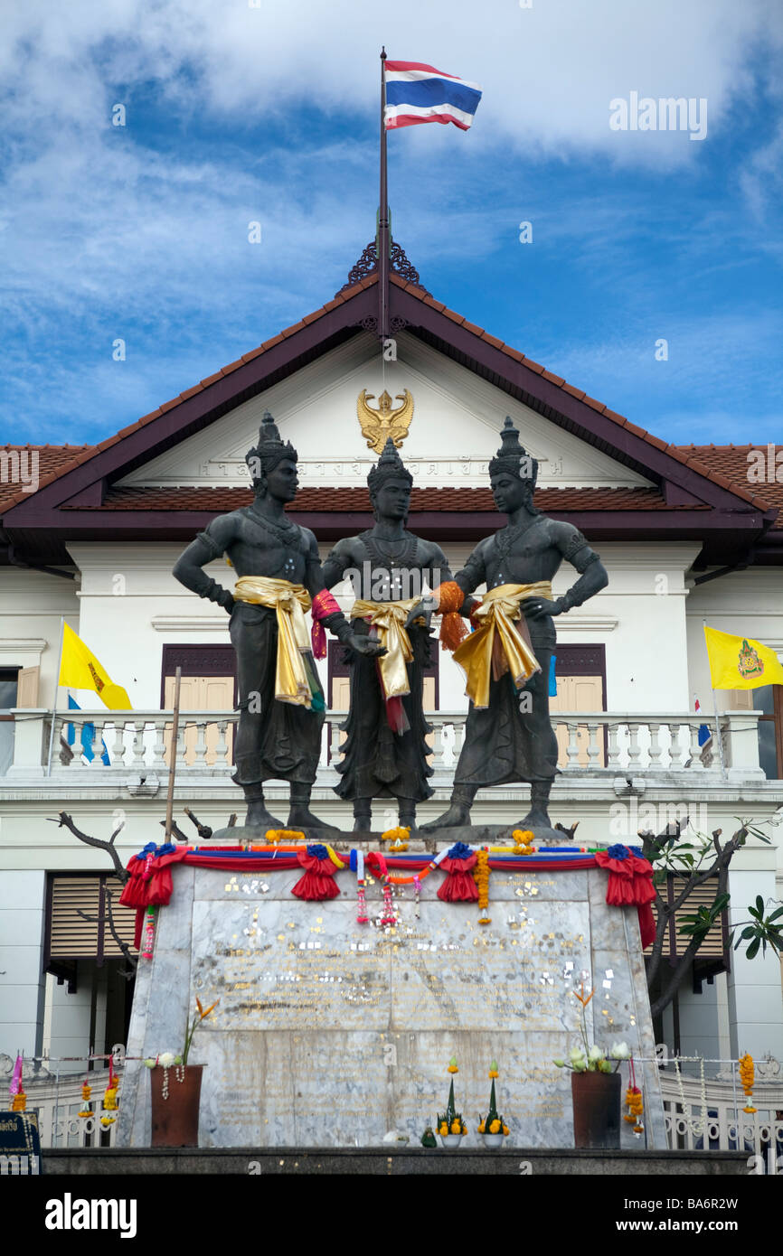 The Three Kings Monument in Chiang Mai Thailand Stock Photo - Alamy